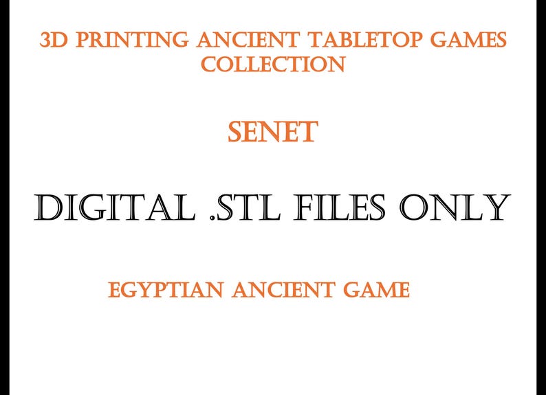Senet - Stl 3d Printing - Ancient Egyptian Board Game - Tabletop - Etsy