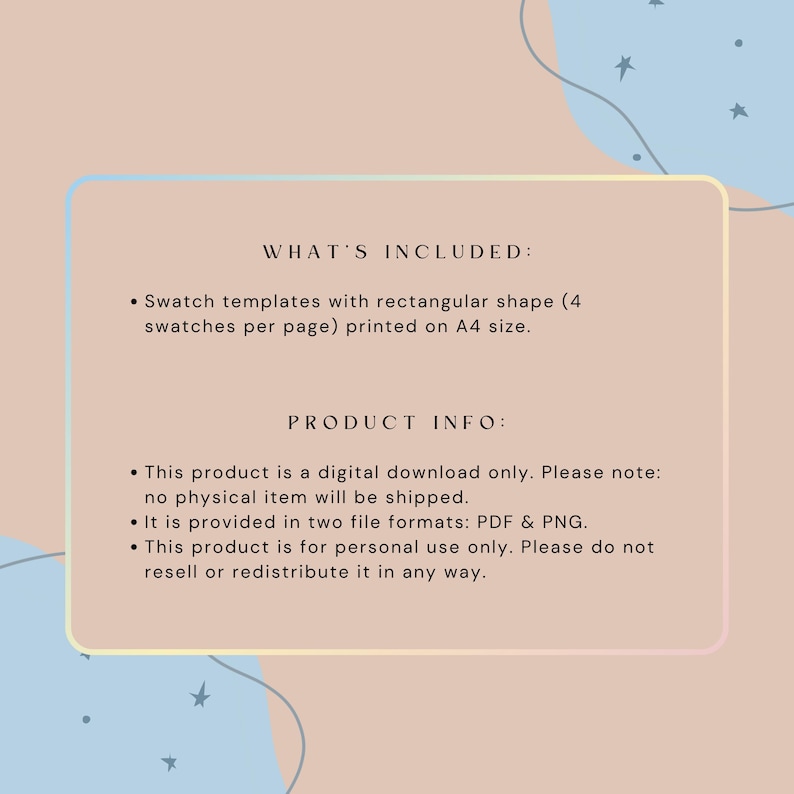 Digital Blank Colour Swatch Template – Rectangular Printable Colour ...