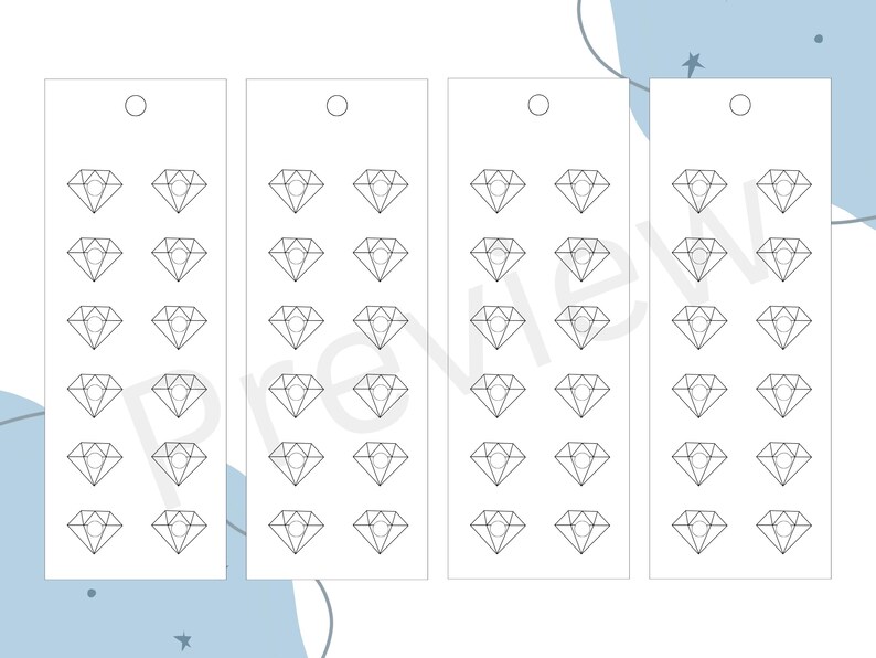 Digital Blank Colour Swatch Template – Diamonds Printable Colour Chart ...