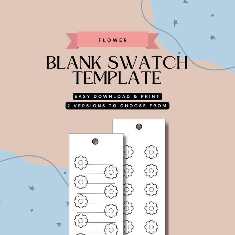 Digital Blank Colour Swatch Template – Flowers Printable Colour Chart ...