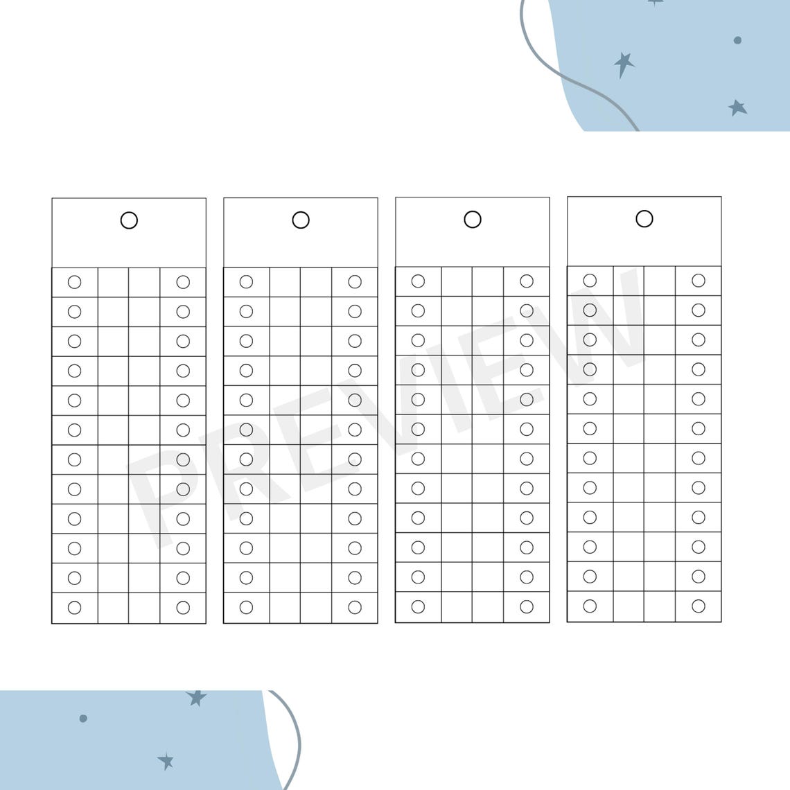 Digital Blank Colour Swatch Template – Rectangular Printable Colour ...
