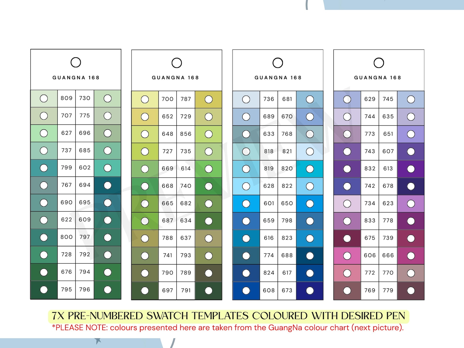 Guangna 168-piece Acrylic Paint Markers Colour-organised Swatch ...