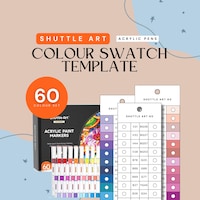 Shuttle Art 51 Colors Art Markers Swatch Template | DIY Single Page ...