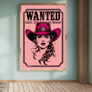 Vintage Western "wanted" Poster – Bold Cowgirl Aesthetic - Etsy