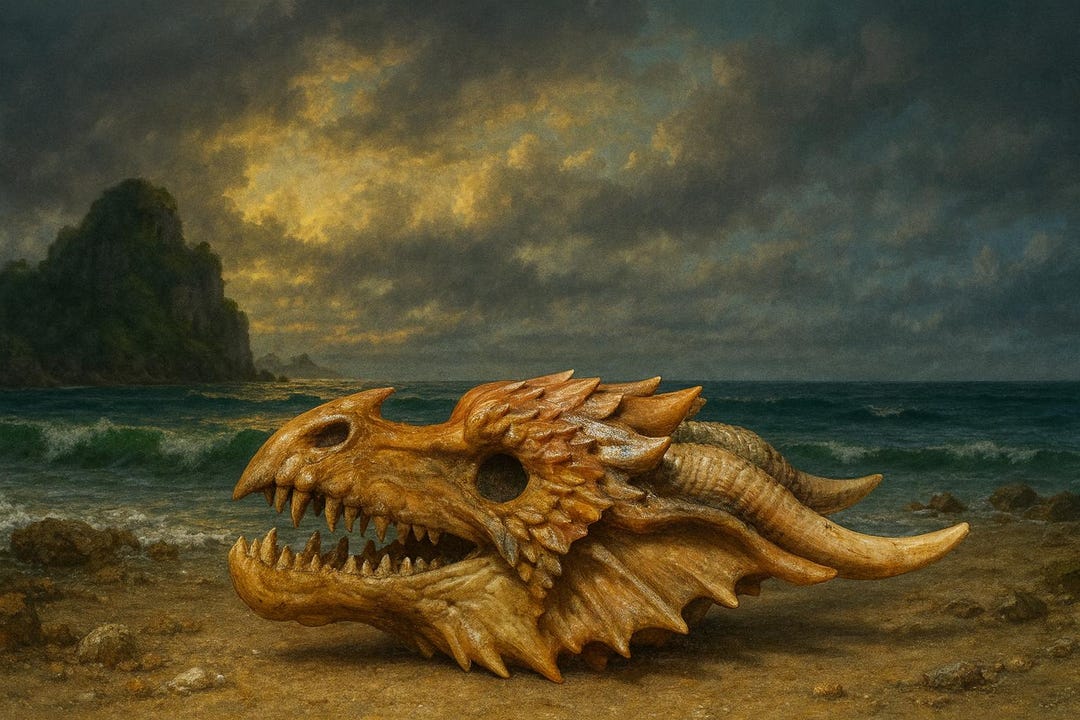 Sea Dragon Skull – 3D Printed Oceanic Fantasy Fossil Functional Fantasy ...