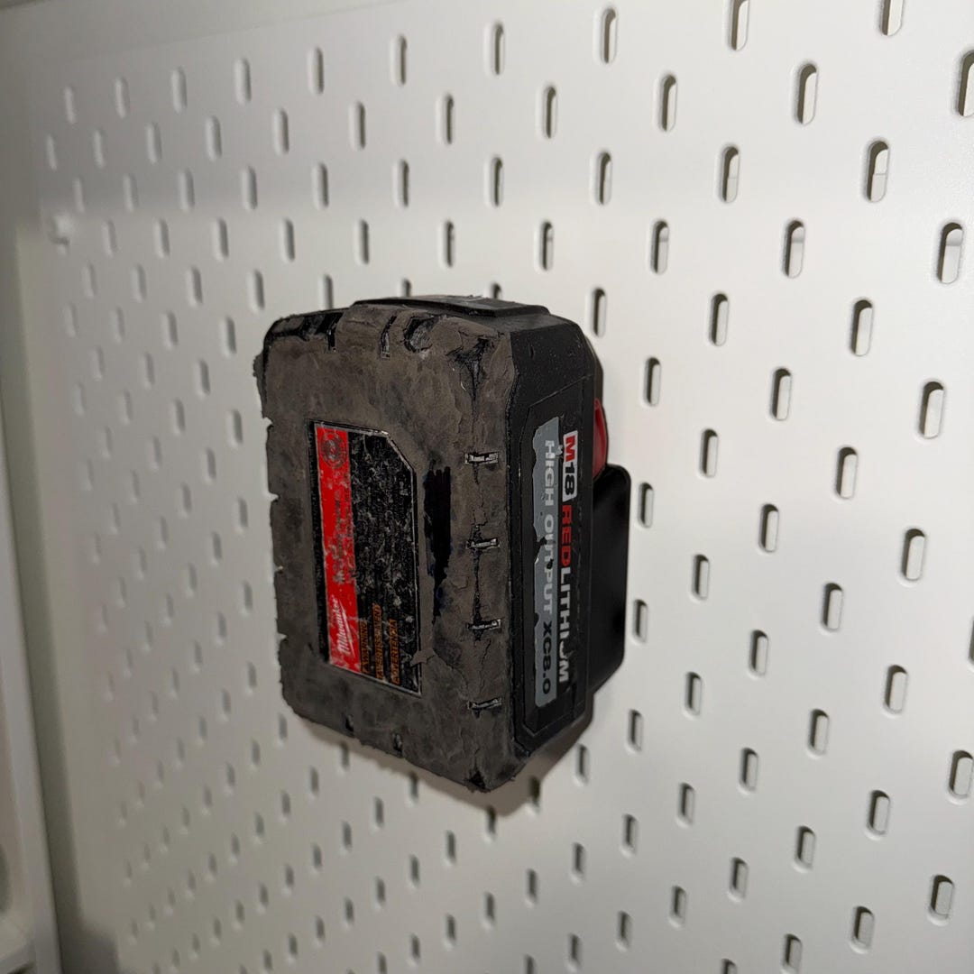 Power Tool Battery Holder for IKEA SKÅDIS Pegboard – Secure & Organized ...