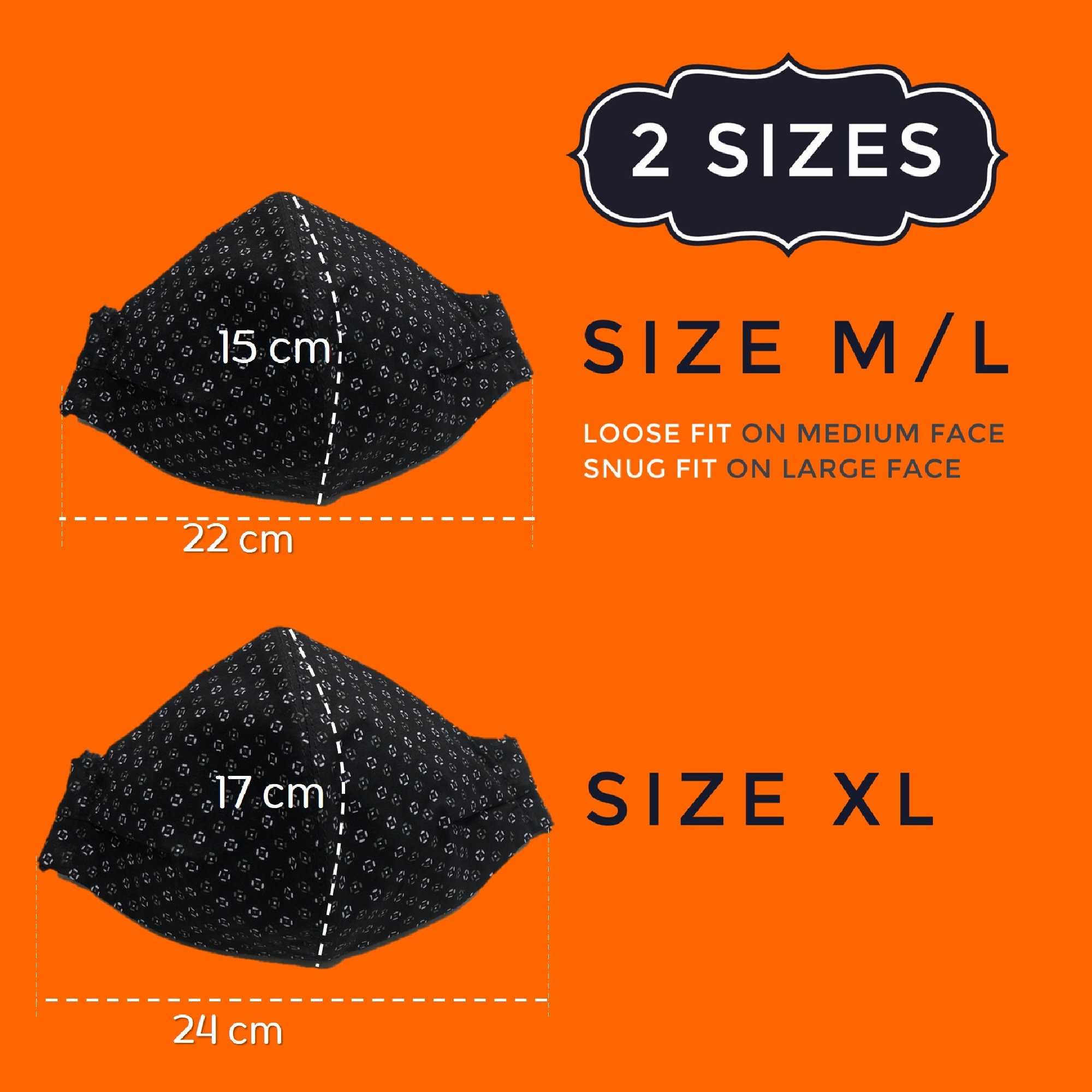 Men's Fabric Mask, Formal Black Face Mask With Filter Pocket ...