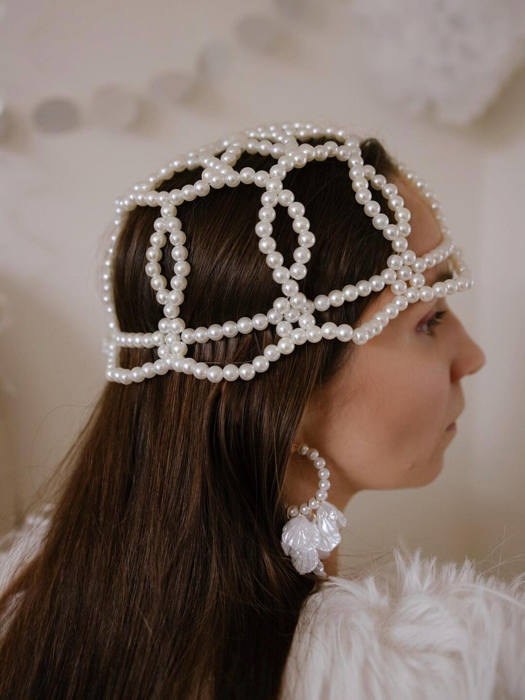 Pearl Bridal Tikka Cap: Handmade 1920s Gatsby Headpiece - Etsy
