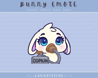 Celestial Bunny Emote Pack (6) | Twitch, Discord, Youtube | Cute Chibi ...