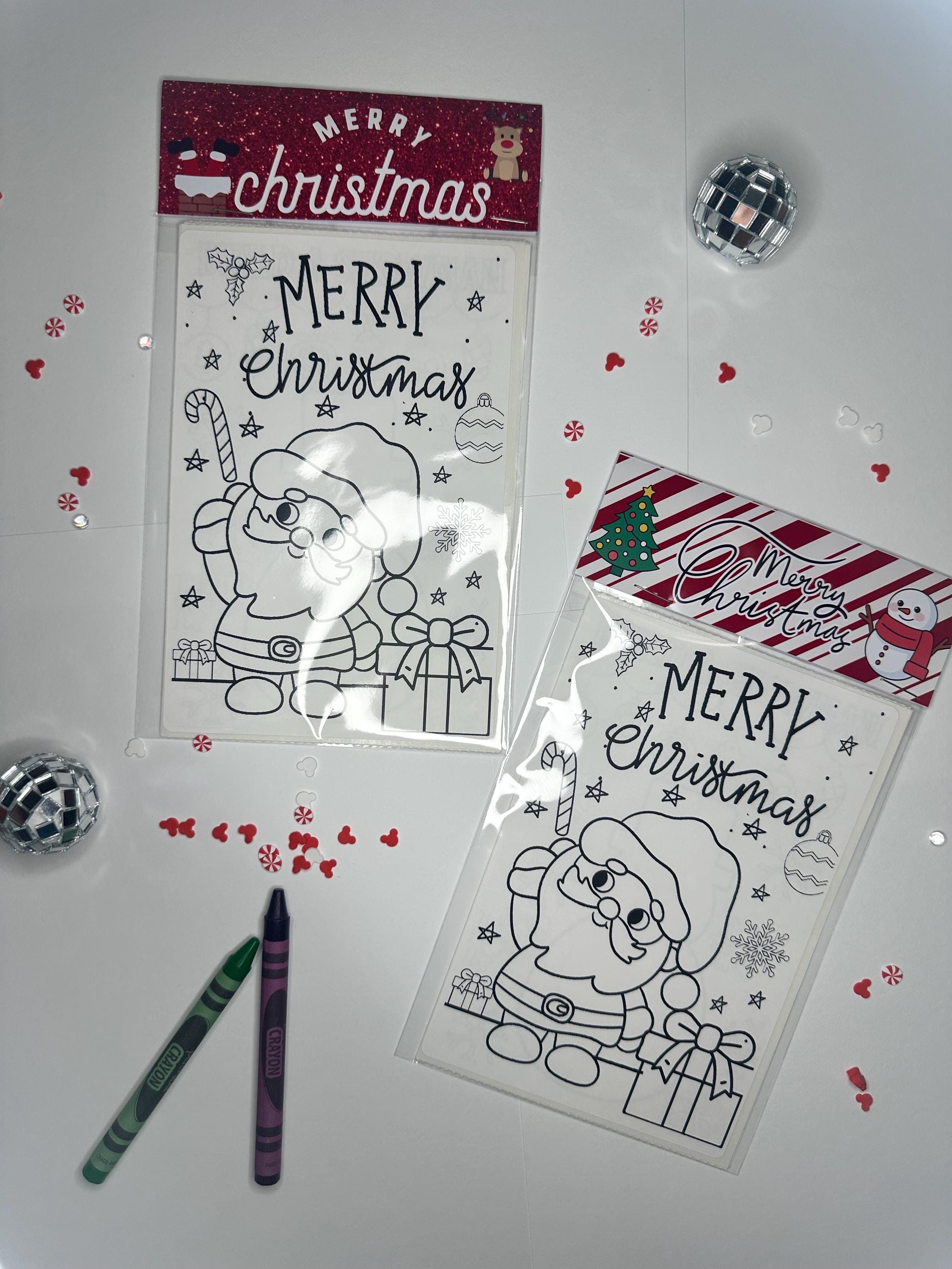 Christmas Holiday Coloring Activity Pack – 5 Sheets + Crayons + Choice ...