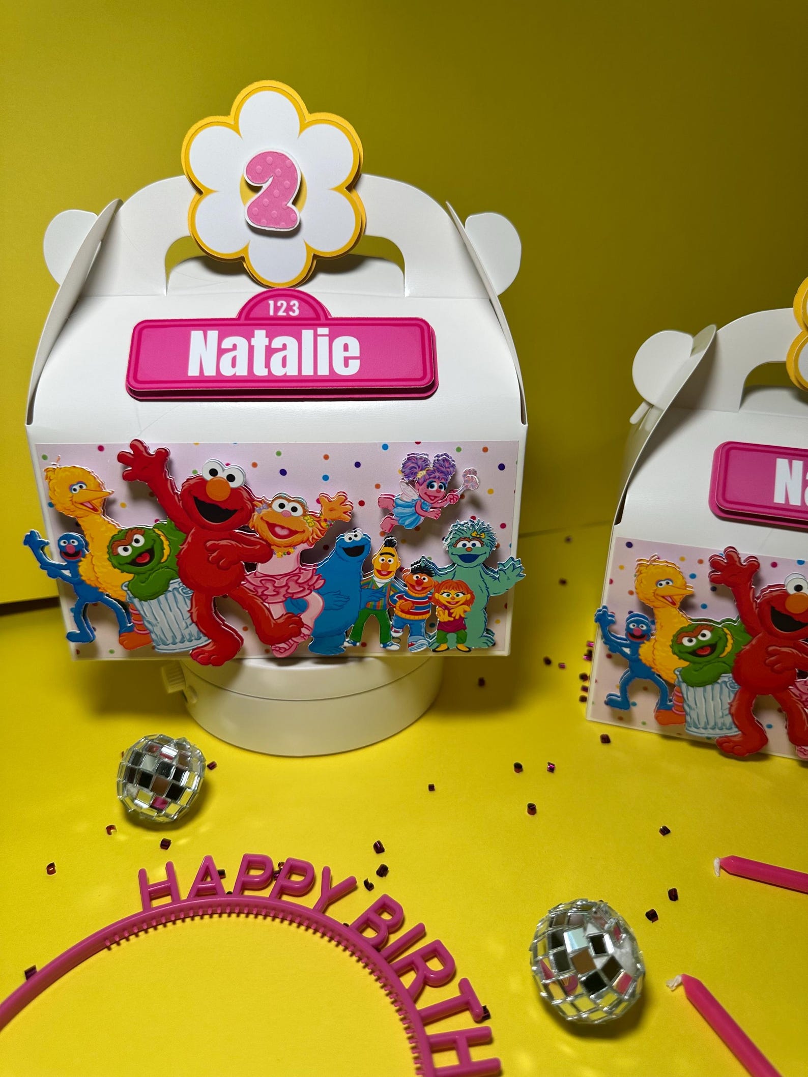 Personalized Sesame Street Birthday Favor Boxes | Kids Party Goodie ...