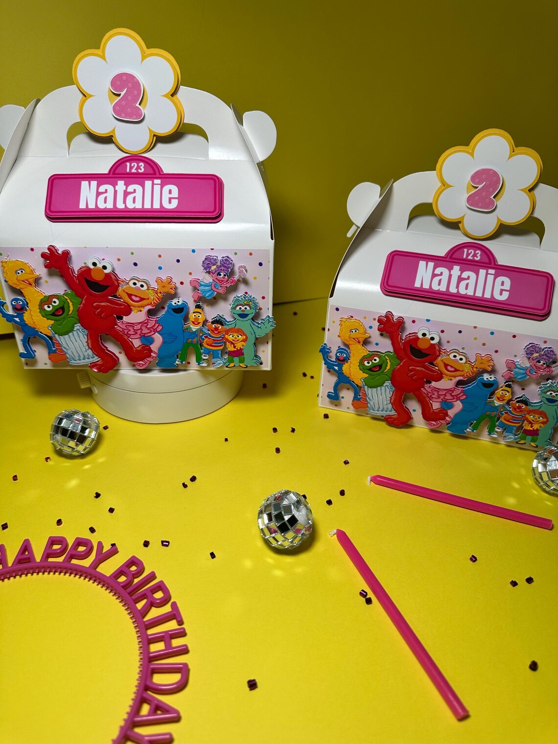 Personalized Sesame Street Birthday Favor Boxes | Kids Party Goodie ...