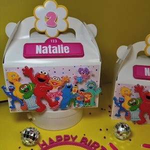 Personalized Sesame Street Birthday Favor Boxes | Kids Party Goodie ...