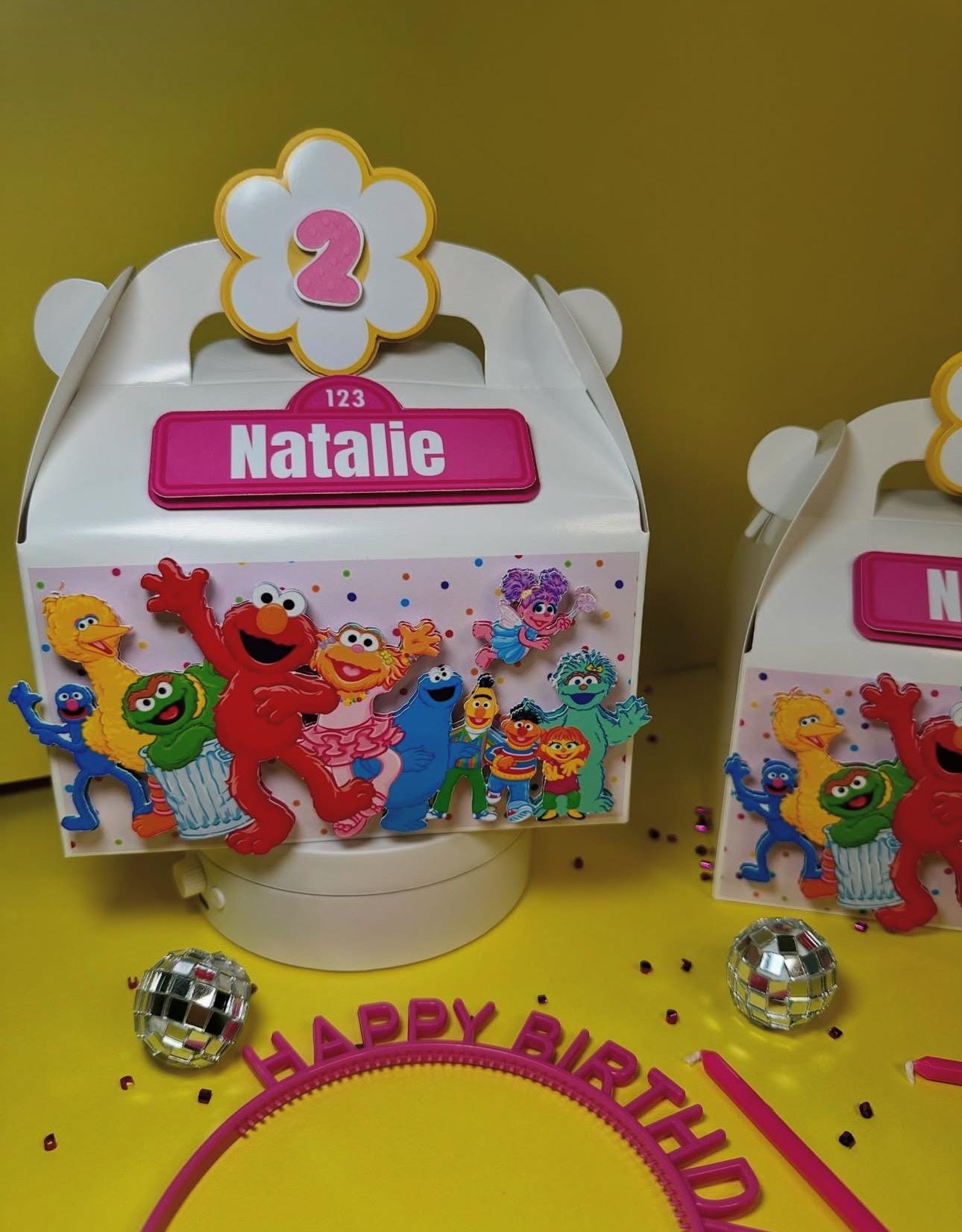 Personalized Sesame Street Birthday Favor Boxes | Kids Party Goodie ...
