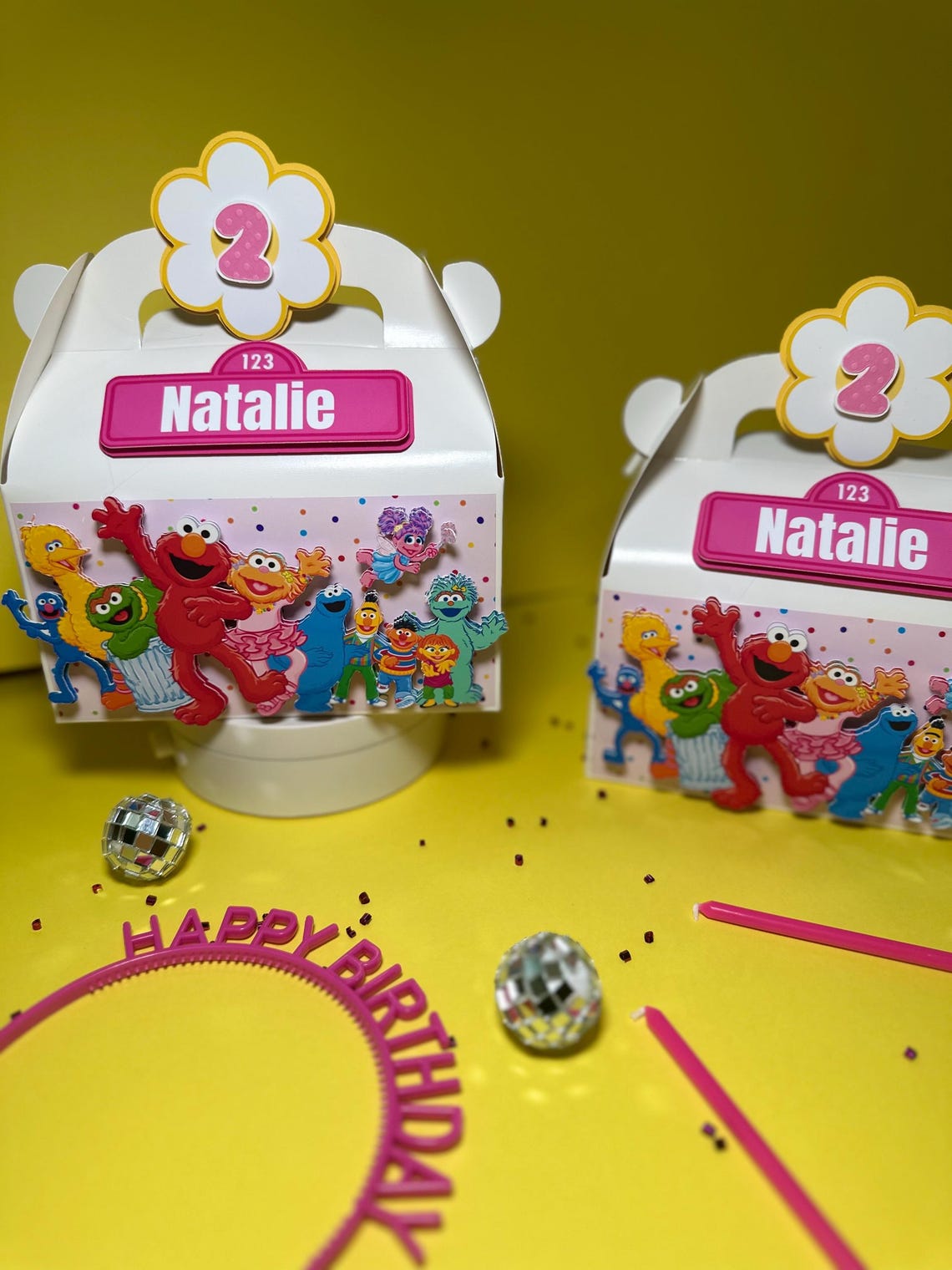 Personalized Sesame Street Birthday Favor Boxes | Kids Party Goodie ...
