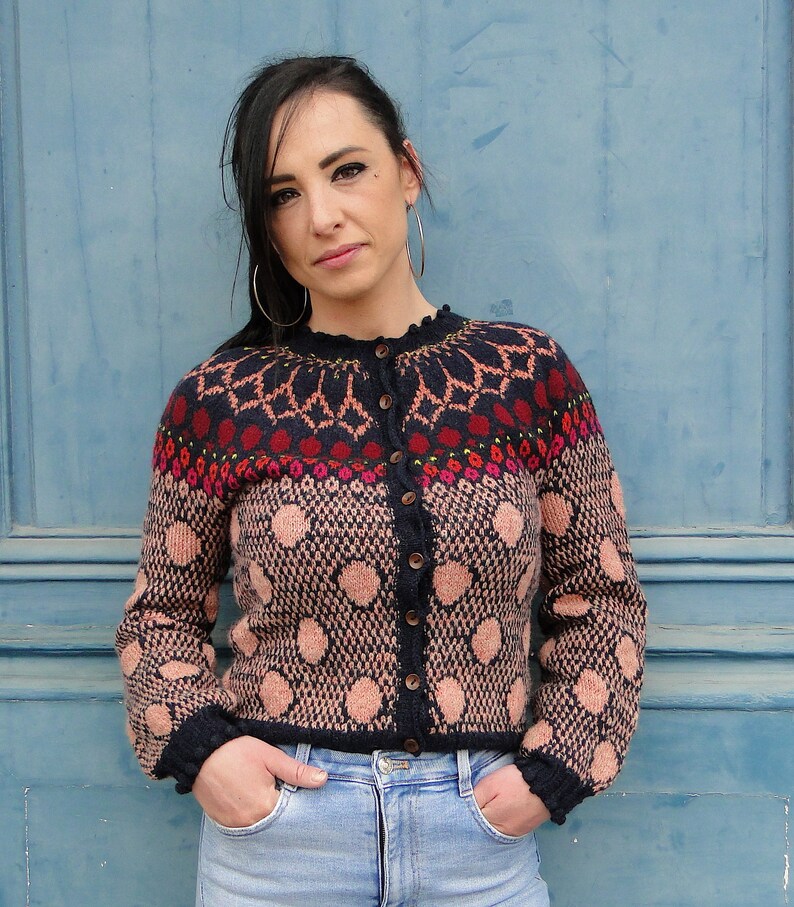 Modern Fair Isle Cardigan Knitting Pattern - Etsy