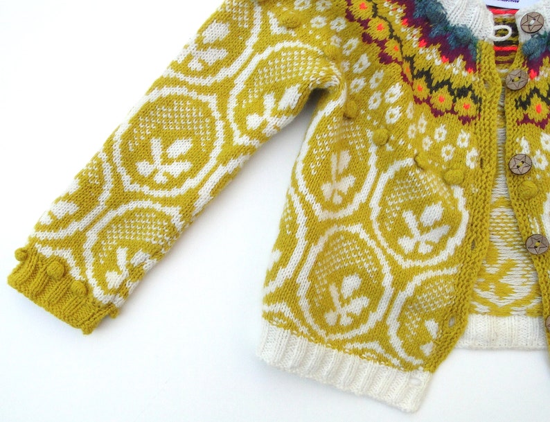 Modern Fair Isle Cardigan-girls Handknitted Cardigan - Etsy