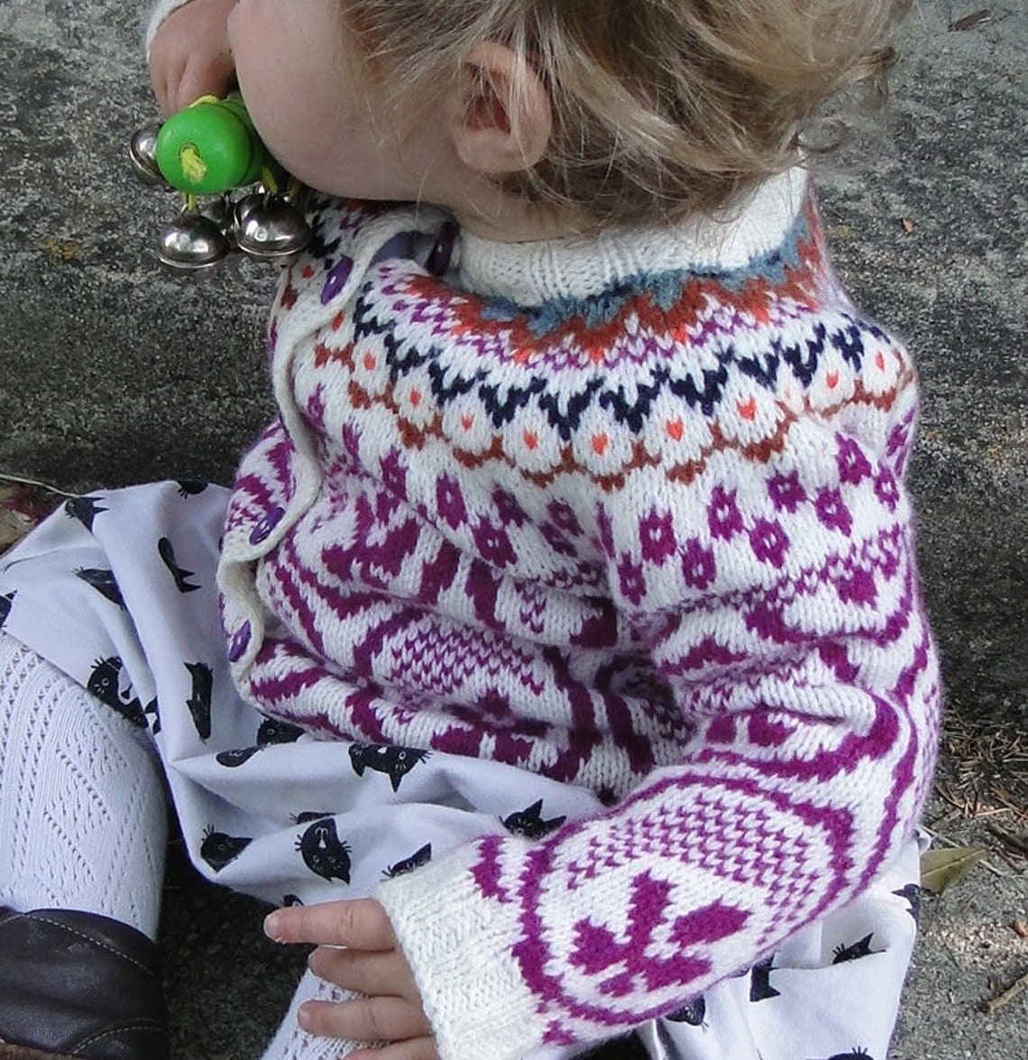 Modern Fair Isle Cardigan for Girls - Etsy