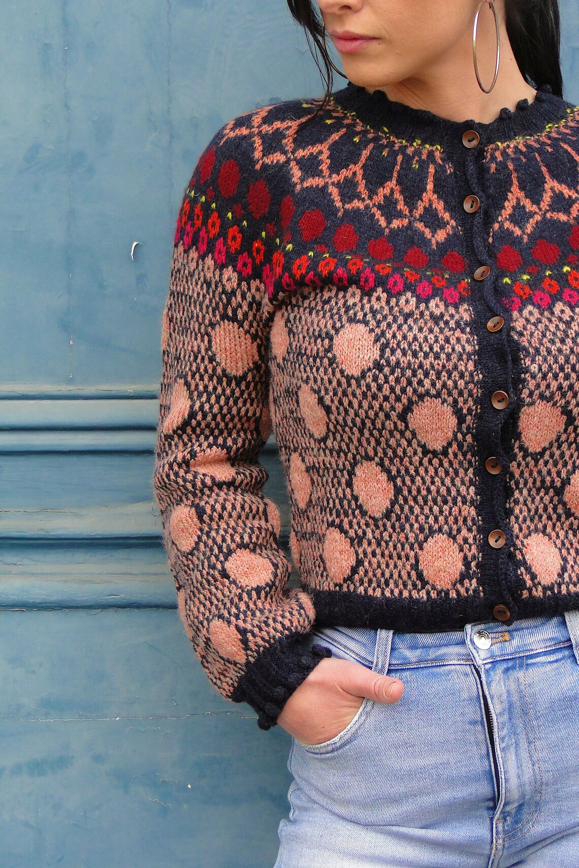 Modern Fair Isle Cardigan Knitting Pattern | Etsy