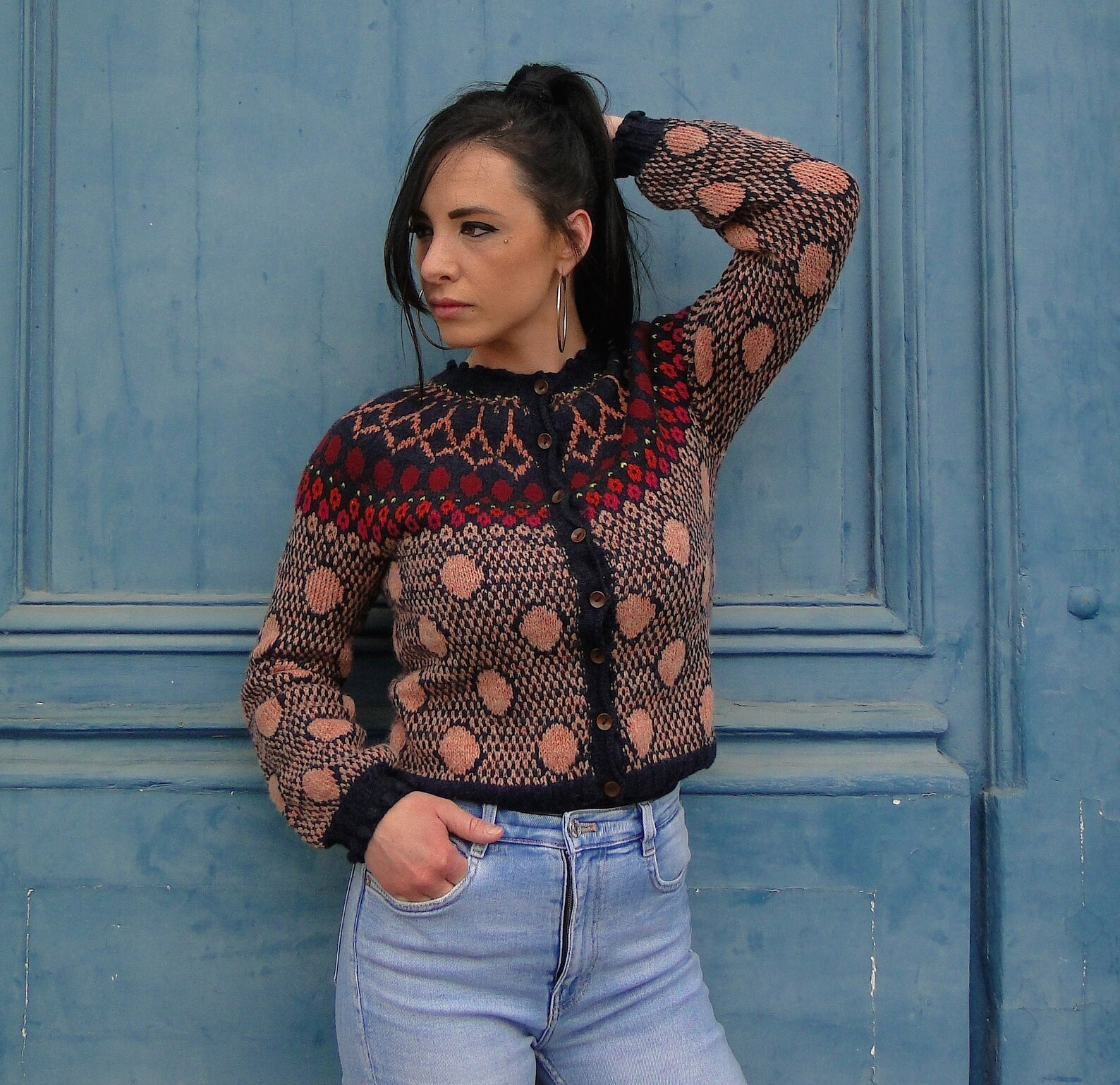 Modern Fair Isle Cardigan Knitting Pattern - Etsy