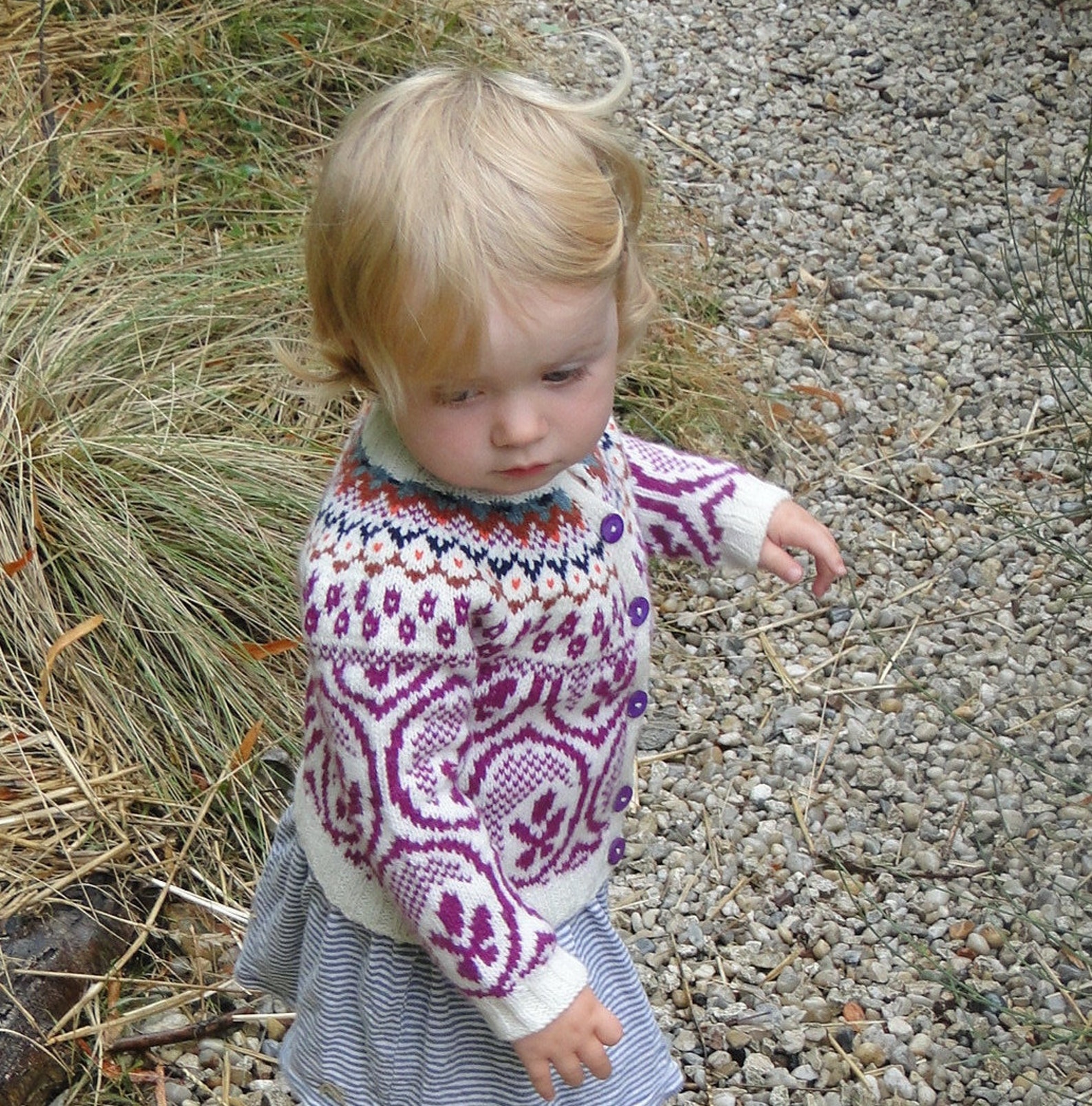 Modern Fair Isle Cardigan for Girls - Etsy