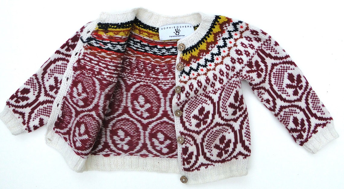 Modern Fair Isle Cardigan for Girls - Etsy
