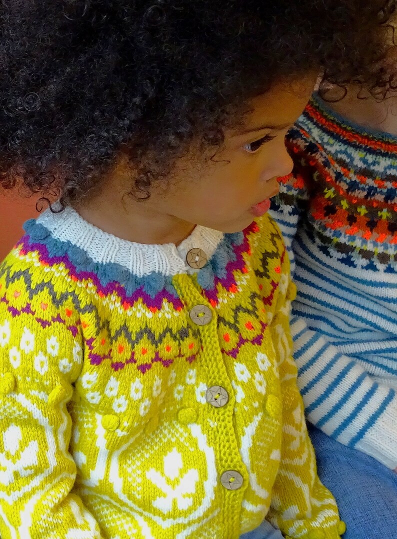 Modern Fair Isle Cardigan-girls Handknitted Cardigan - Etsy