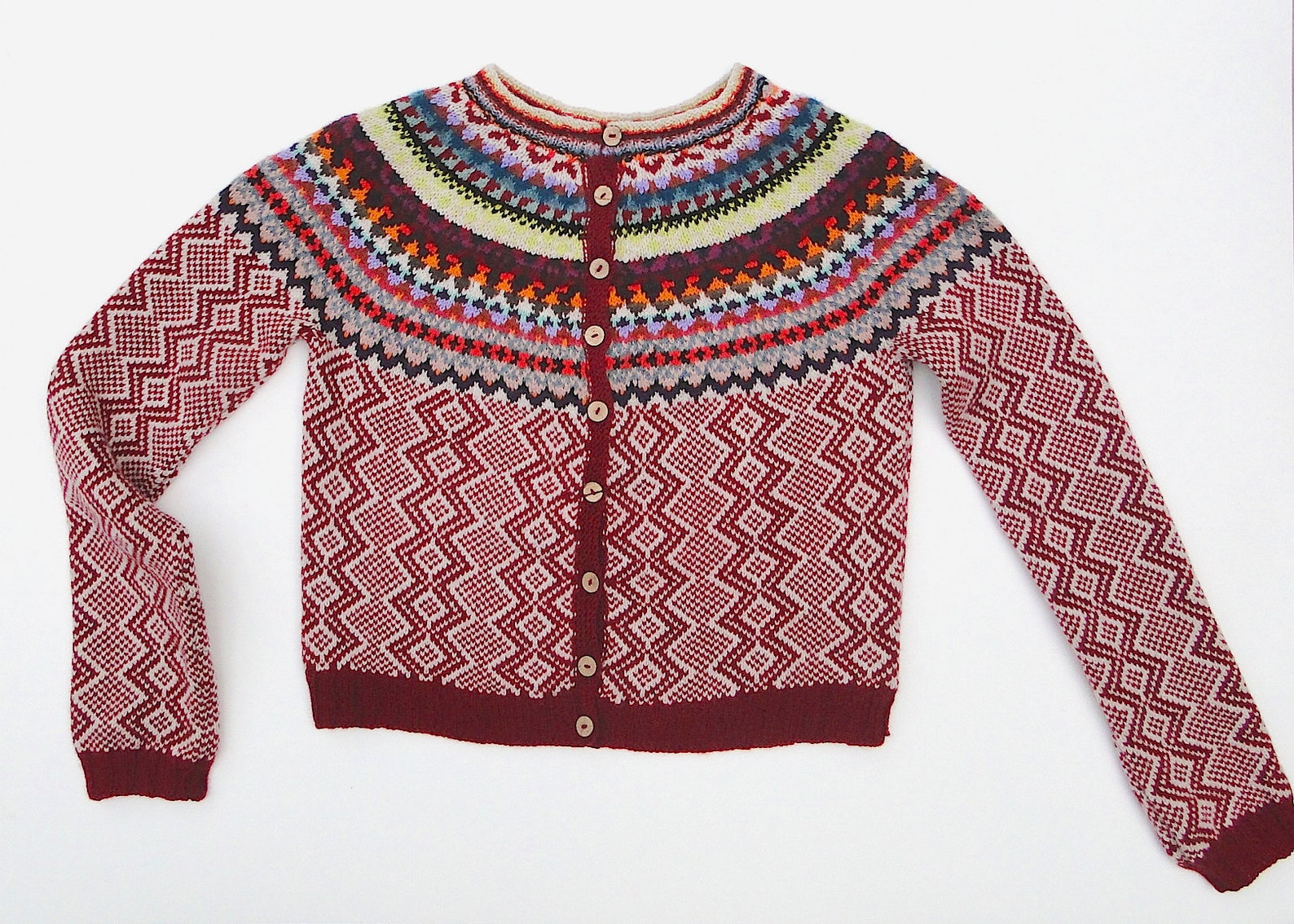 Fair Isle Yoke Cardigan for Women | Etsy