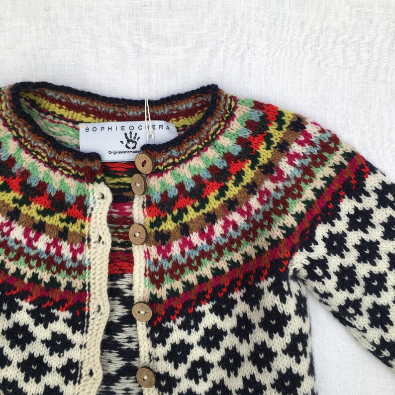 Fair Isle Cardigan for Girls - Etsy