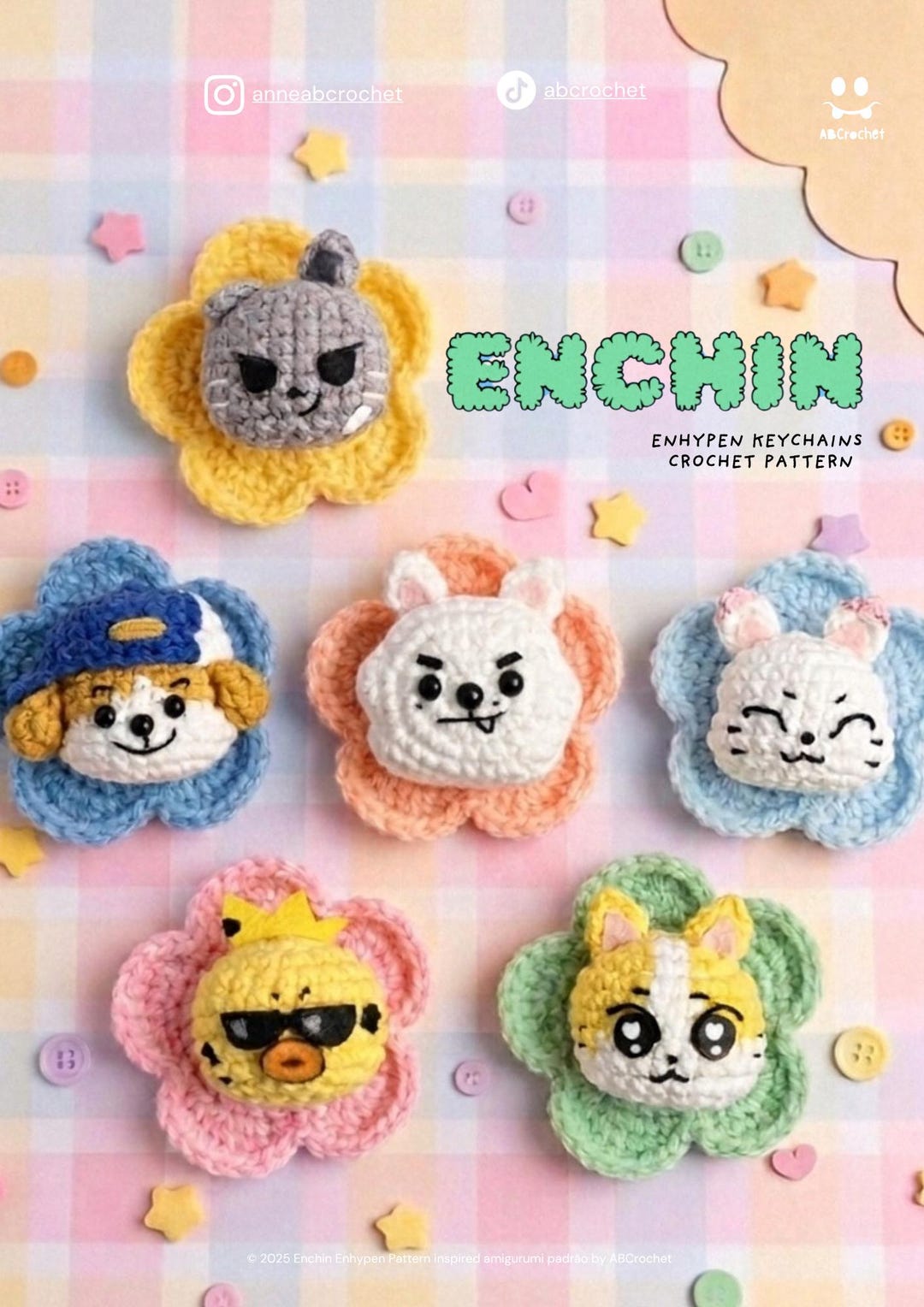 Enhypen Inspired Amigurumi Keychain Crochet Pattern PDF | Enchin Mascot ...