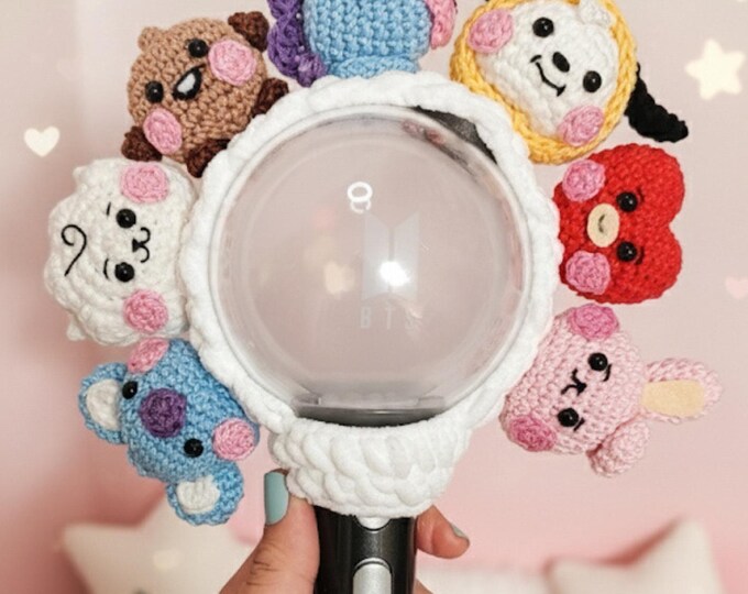 BTS Jungkook Army Bomb Cover | Line Friends Cooky Crochet Lightstick ...