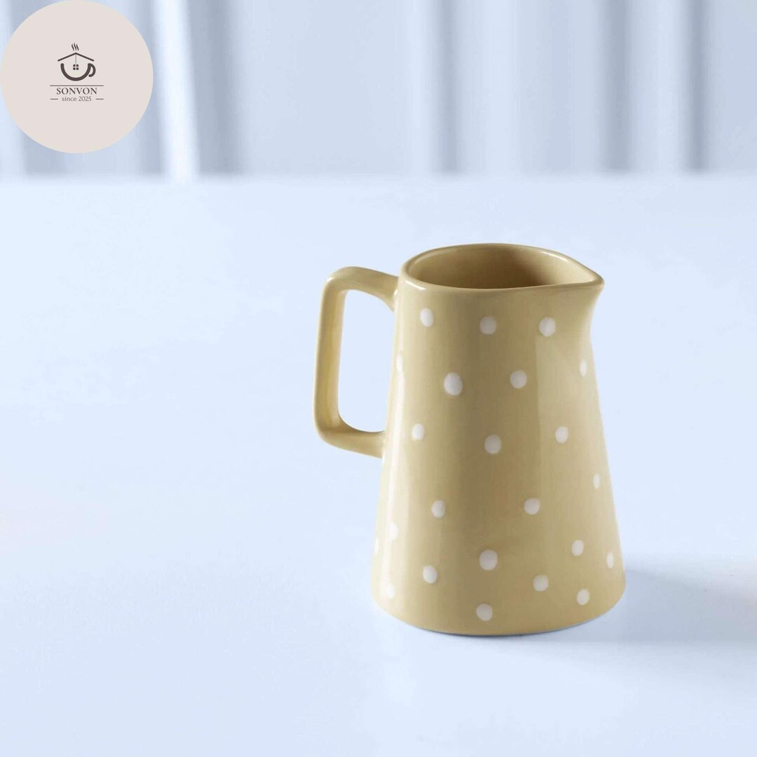 Ceramic Jug Small Polka Dots Lemon - Etsy