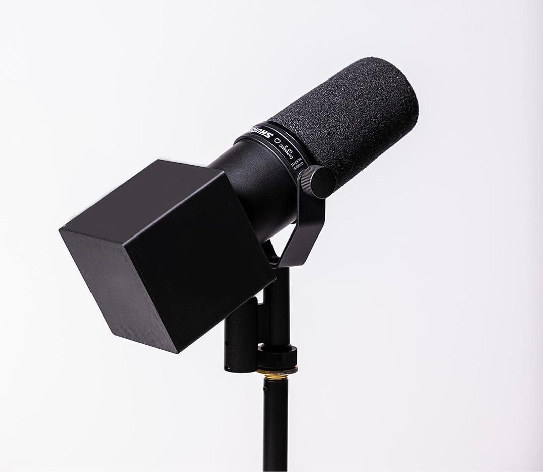 Plain Black Mic Flag for Shure SM7B – Sticker-ready Blank for ...