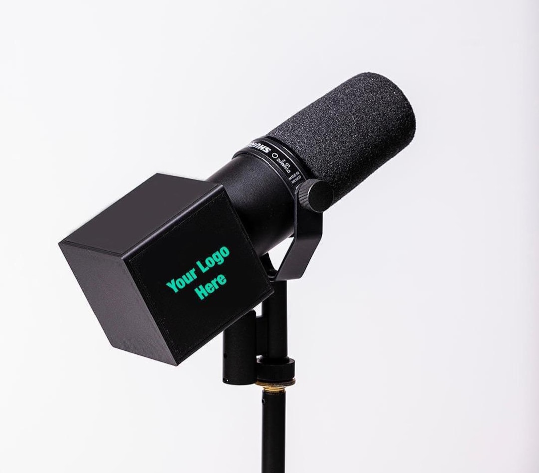 Custom Logo Mic Flag for Shure SM7B Microphone | Embossed | Podcasts ...