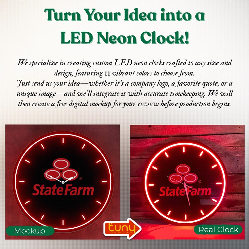 Custom LED Neon Clock, Personalized Wall Decor - Etsy