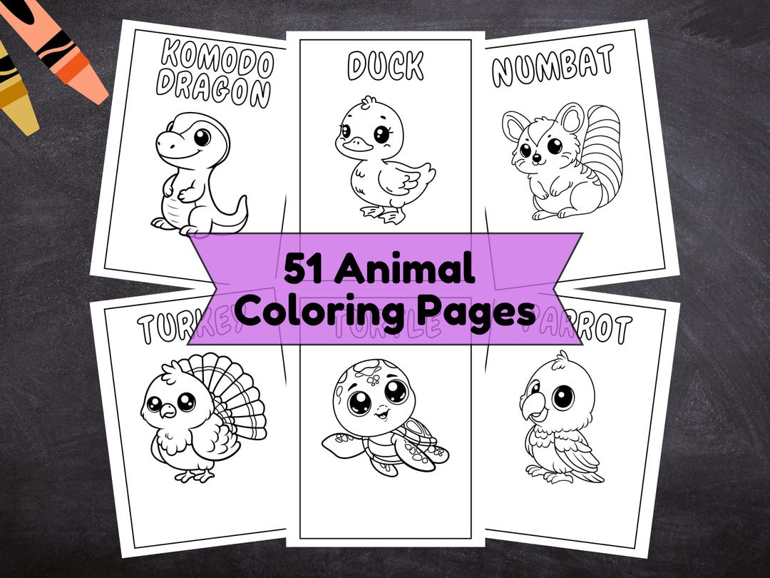 Cute Critters Coloring Fun – Printable Animal Pages for Kids - Etsy