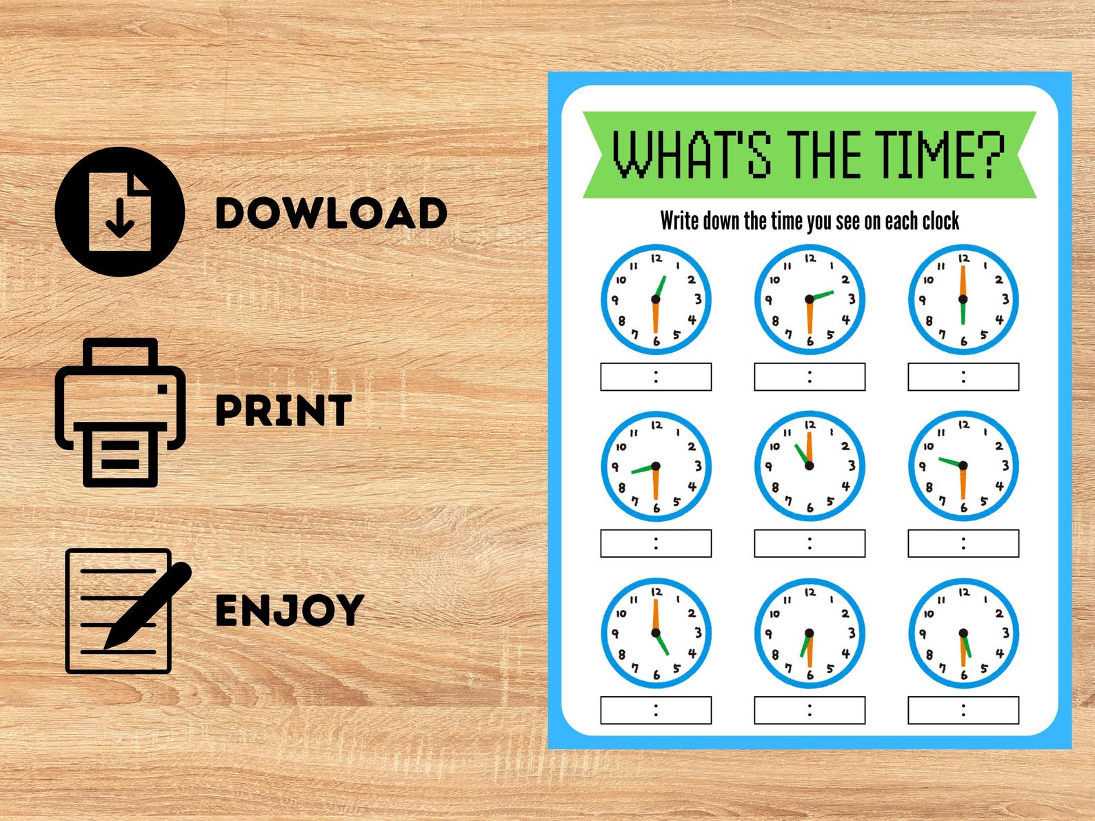 Telling Time Worksheets | Analog Clock Practice | Printable Math ...