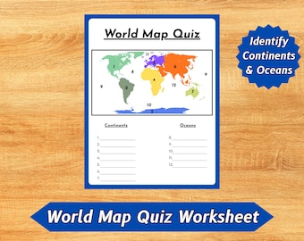 Continents and Oceans | Color and Label Blank World Map | Elementary ...