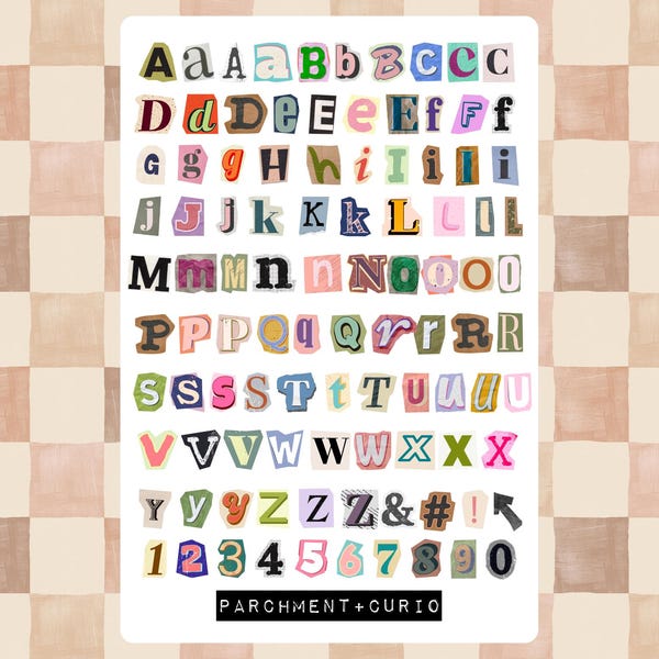 Cutout Magazine Letters - Etsy
