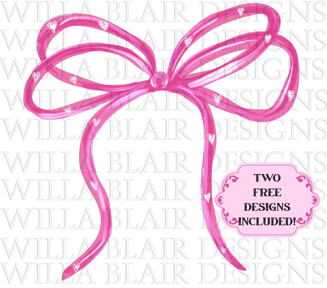 Valentine Bow Trendy Pink Bow PNG Pink Valentine Coquette Bow Glitter ...