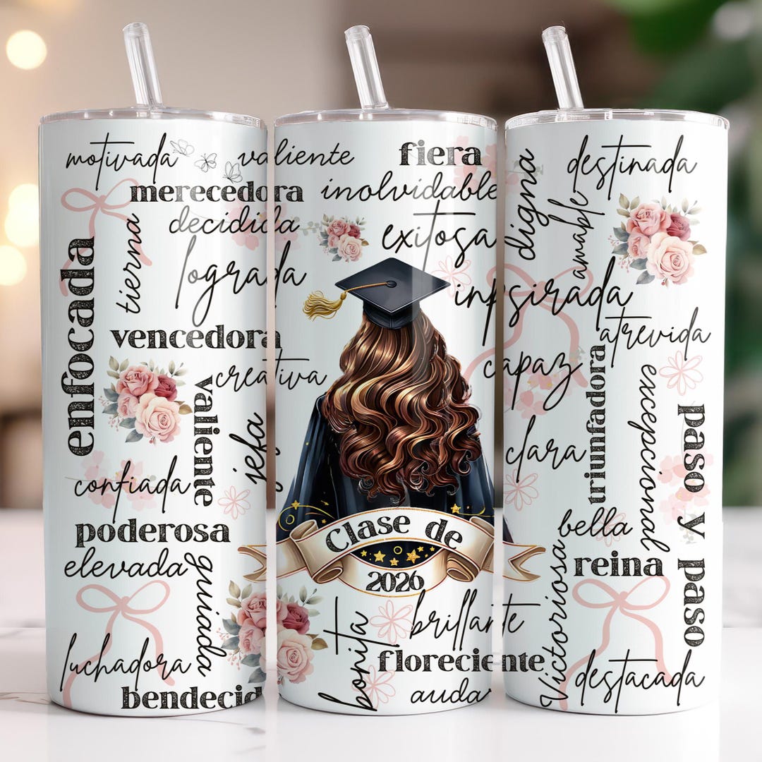 Graduation 2026 Positive Affirmations Tumbler Wrap PNG | Pink Coquette ...