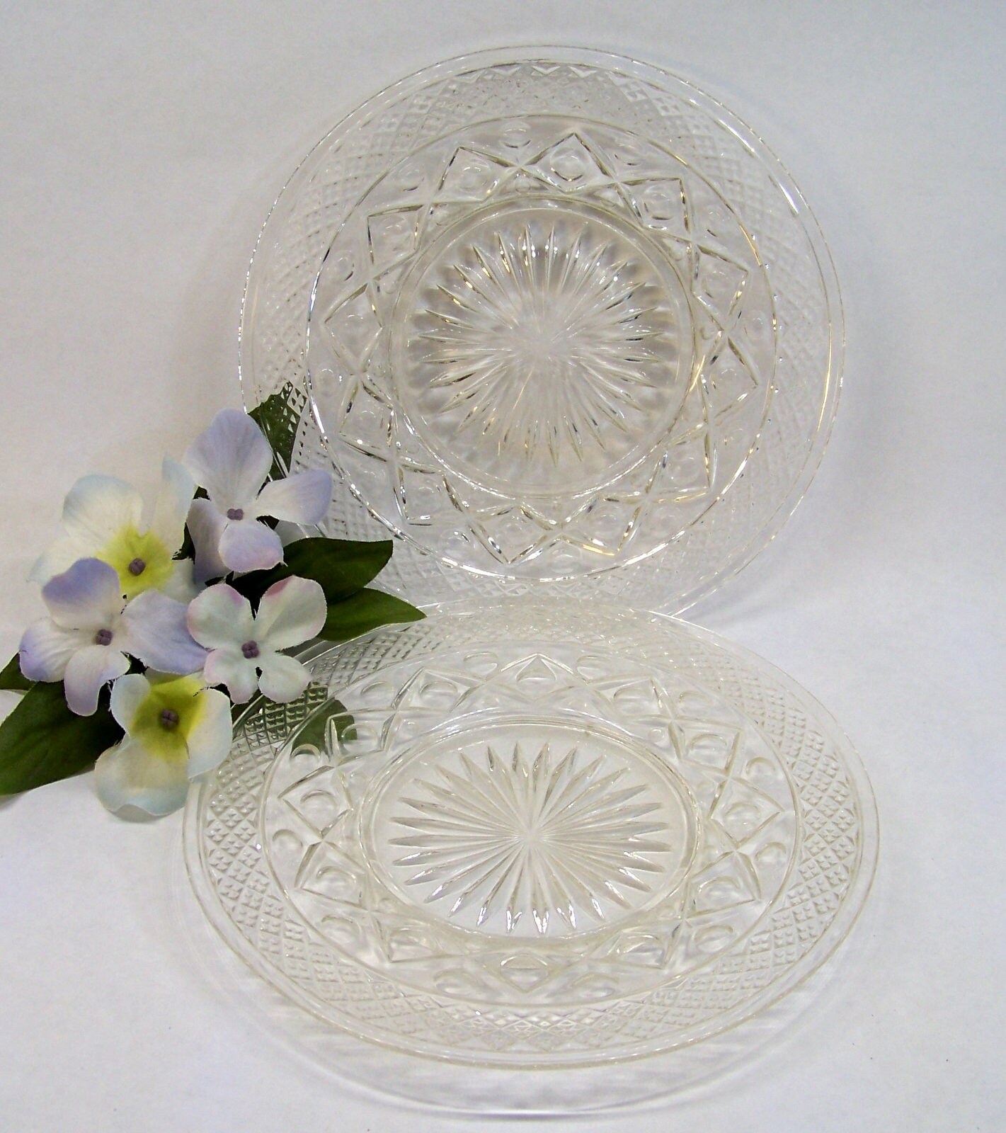 Vintage Imperial Glass Ohio 'cape Cod Clear' Footed Bread & Butter ...