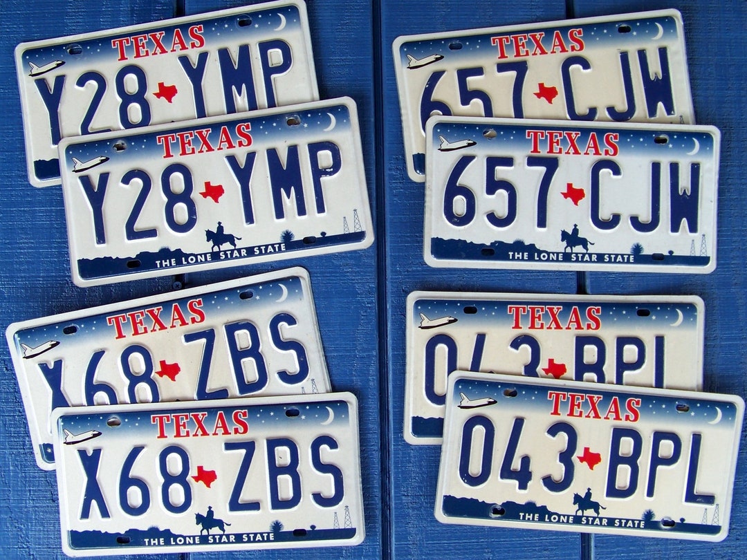 Vintage TEXAS License Plate Matched Pair ~ You Pick! Craft Quality ...