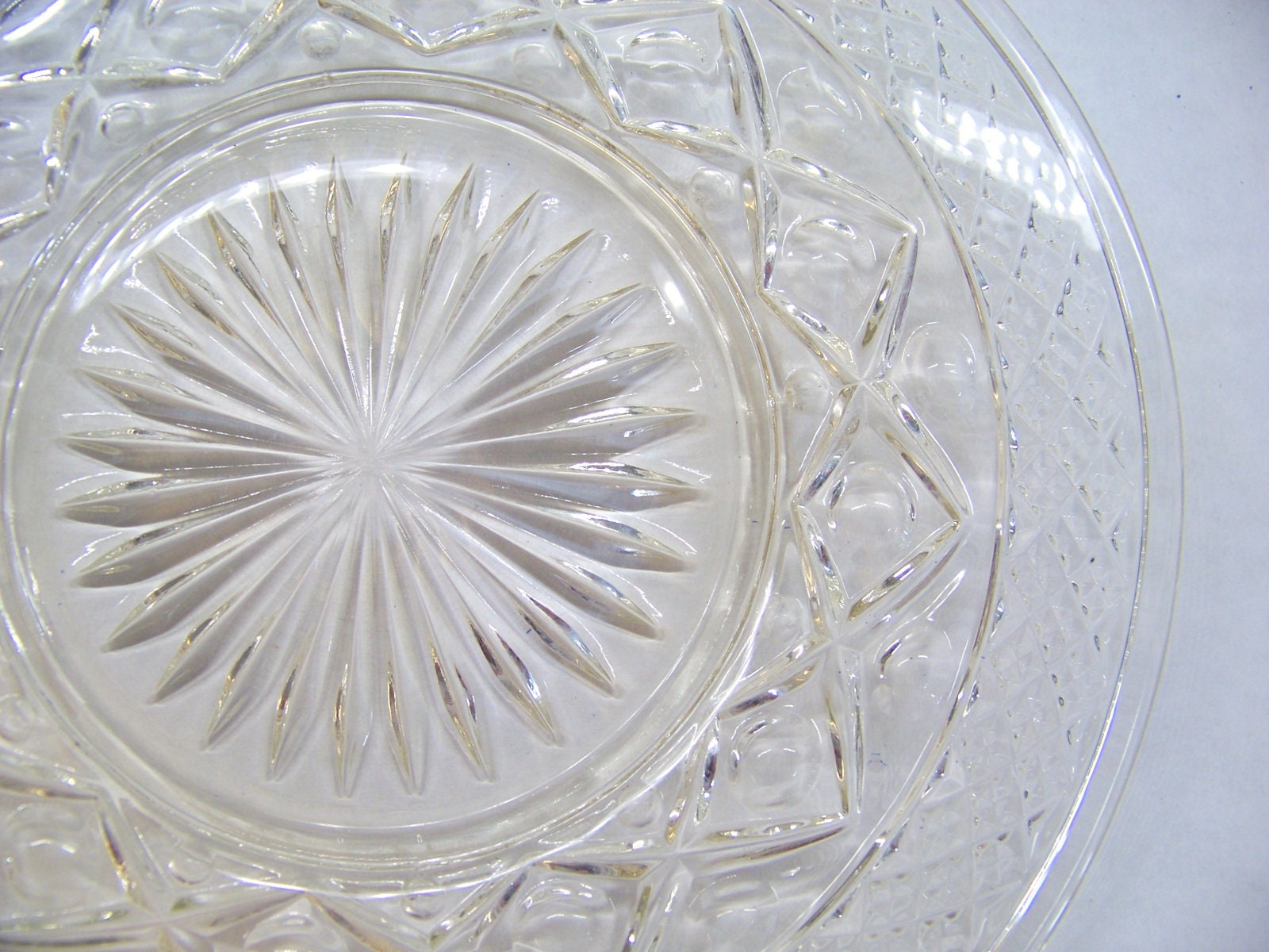 Vintage Imperial Glass Ohio 'cape Cod Clear' Footed Bread & Butter ...