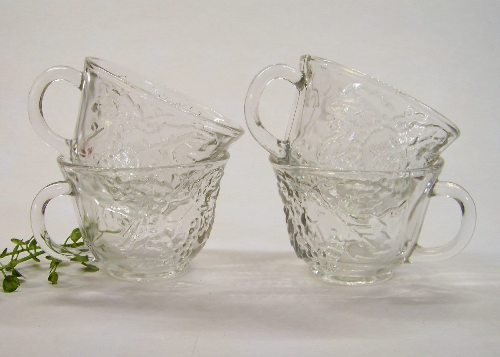 Indiana Glass 'celebration' Punch Cups, Four 4 Glass Punch Cups, Grapes ...