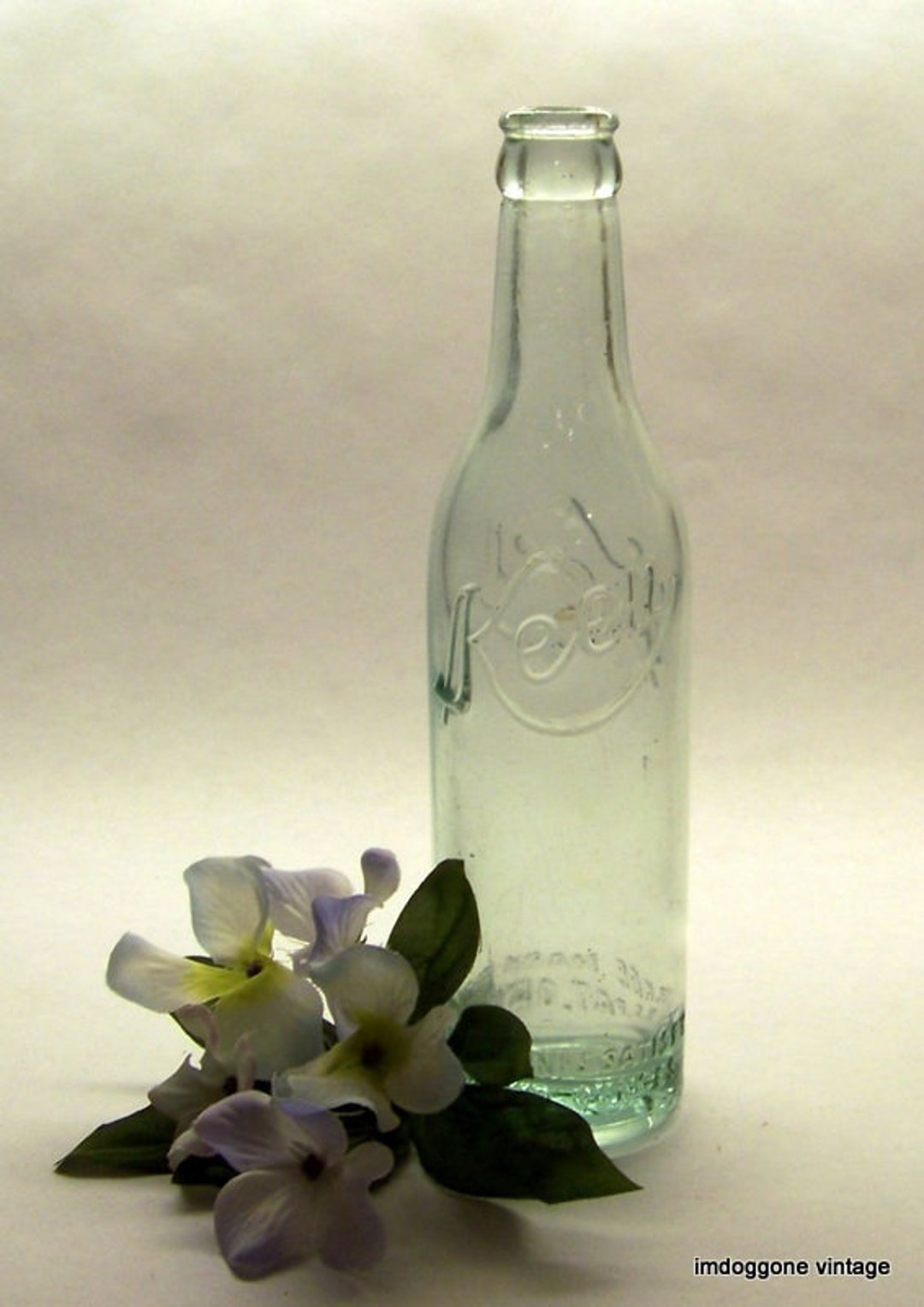 Vintage Keen Soda Bottle: Embossed Aqua Glass, Farmhouse Decor - Etsy