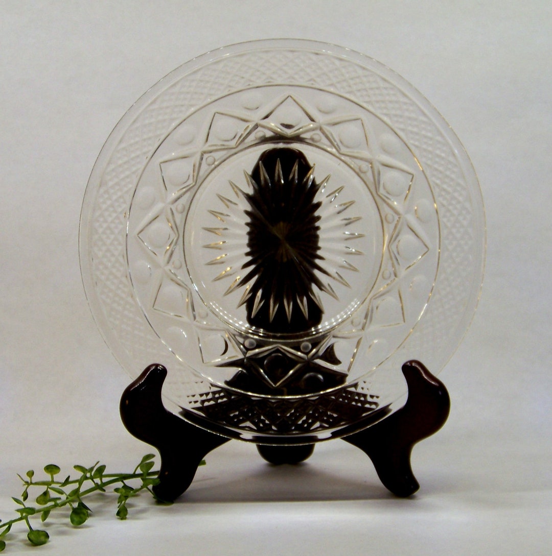 Vintage Imperial Glass Ohio 'cape Cod Clear' Footed Bread & Butter ...