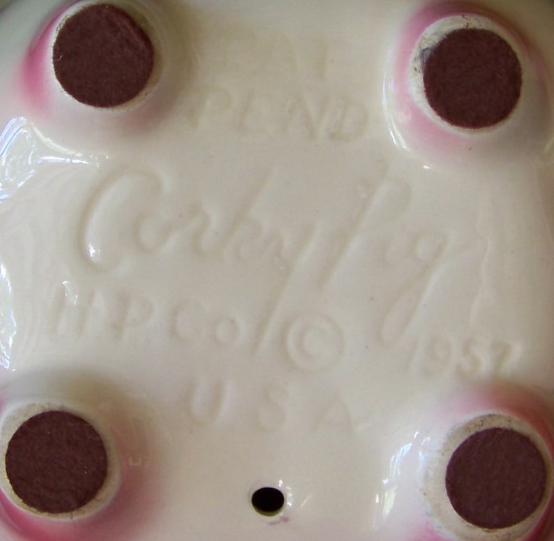 Vintage 'corky Pig' Bank, Hull Pottery ©1957, Corky the Pig Piggy Bank ...