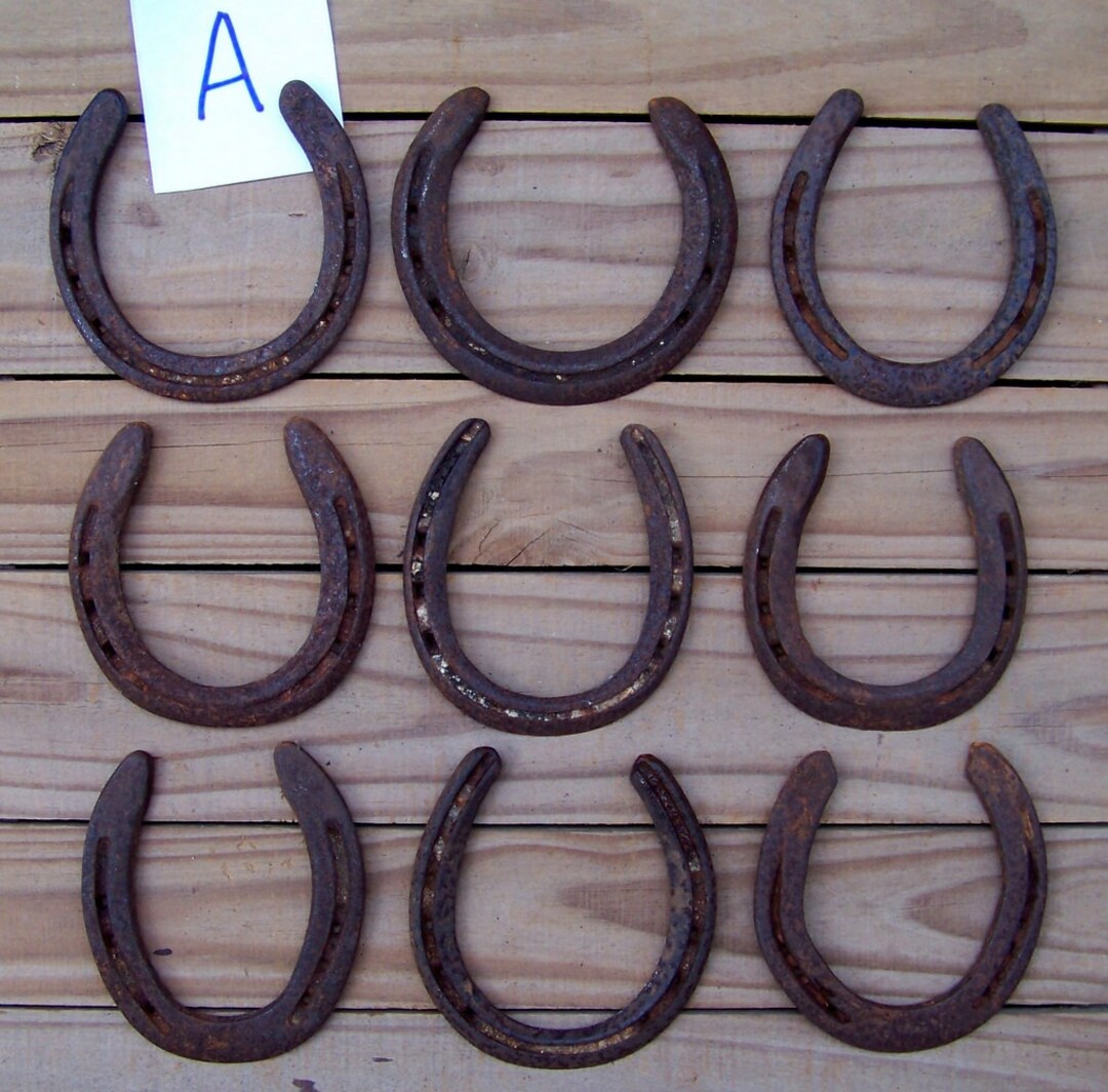 Rusty Steel Horseshoes Set: Authentic Worn Decor, Crafts, Metal Art - Etsy