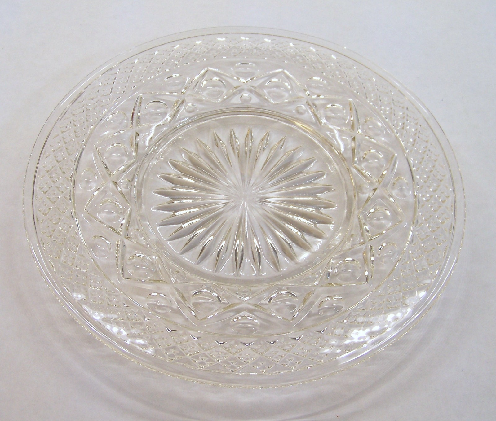 Vintage Imperial Glass Ohio 'cape Cod Clear' Footed Bread & Butter ...